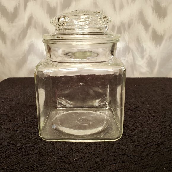 Storage & Organization | Vintage Square Glass Apothecarycandy Jar ...